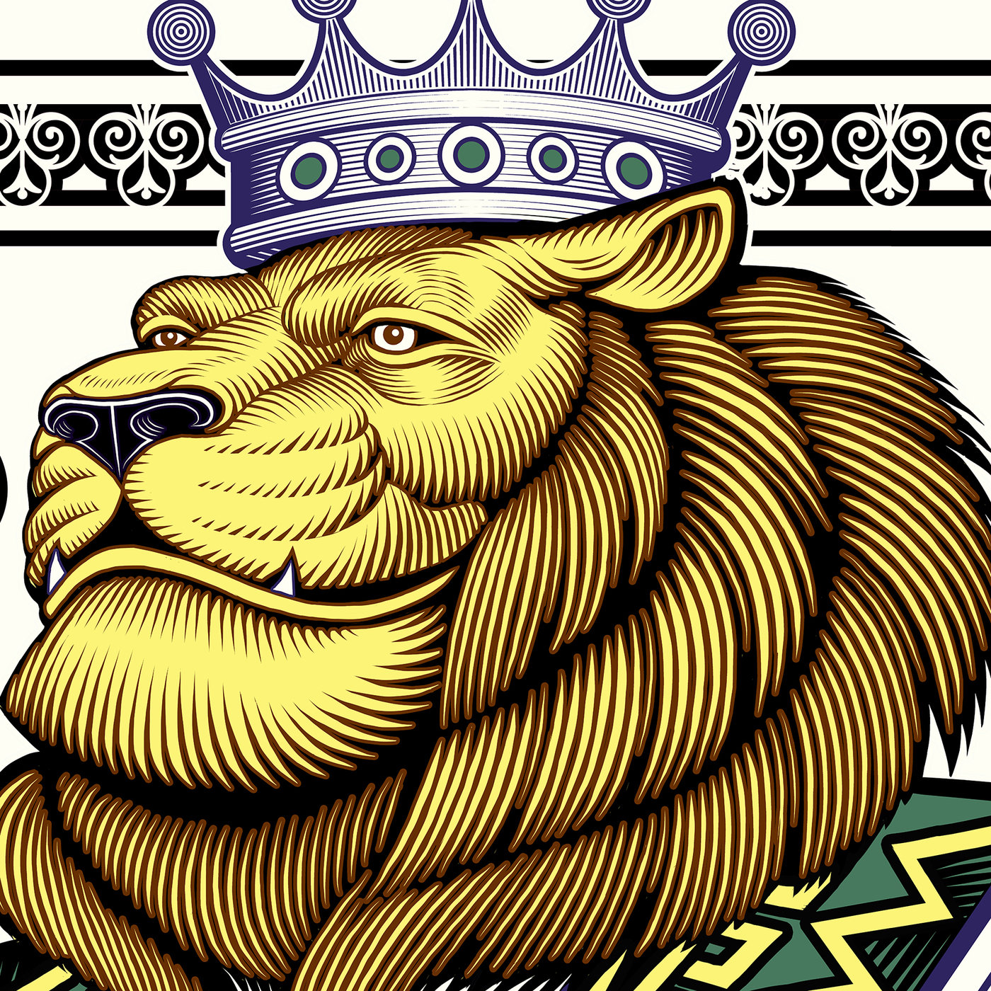 King Lion Playing Cards Illustration by Matt Curtis at Coroflot.com