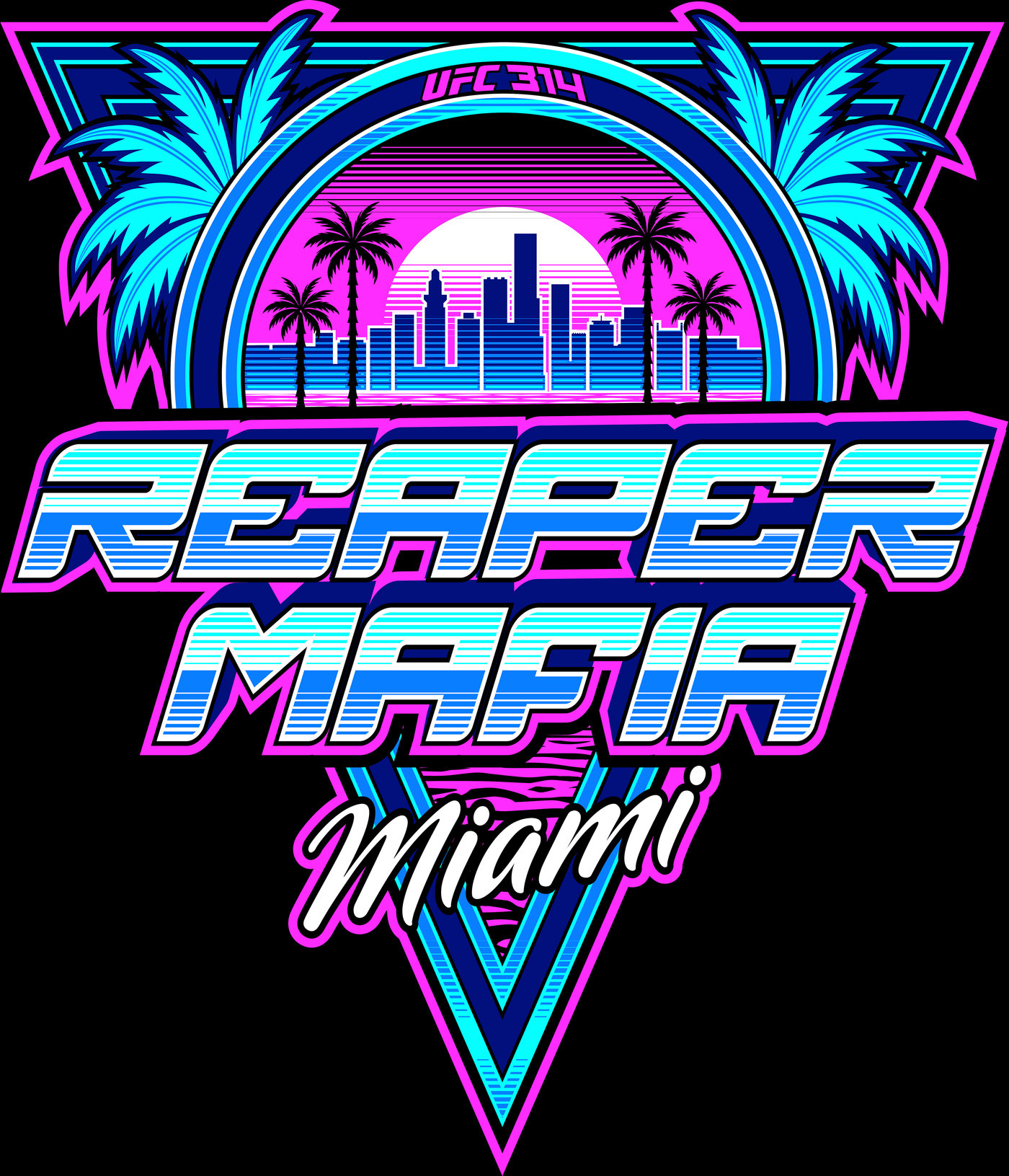 "Reaper Mafia Miami" T-shirt illustration by Matt Curtis at Coroflot.com