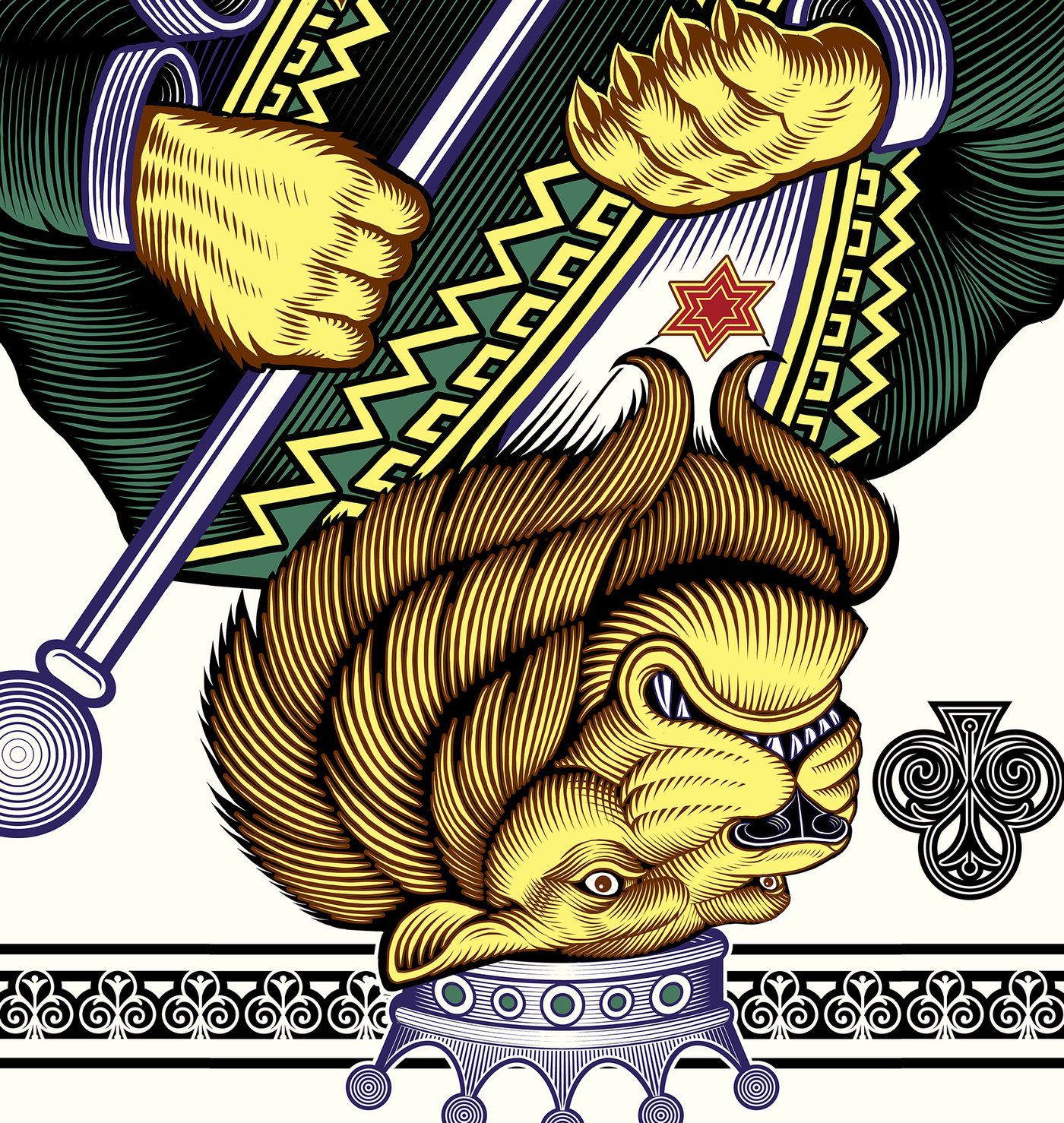 King Lion Playing Cards Illustration by Matt Curtis at Coroflot.com