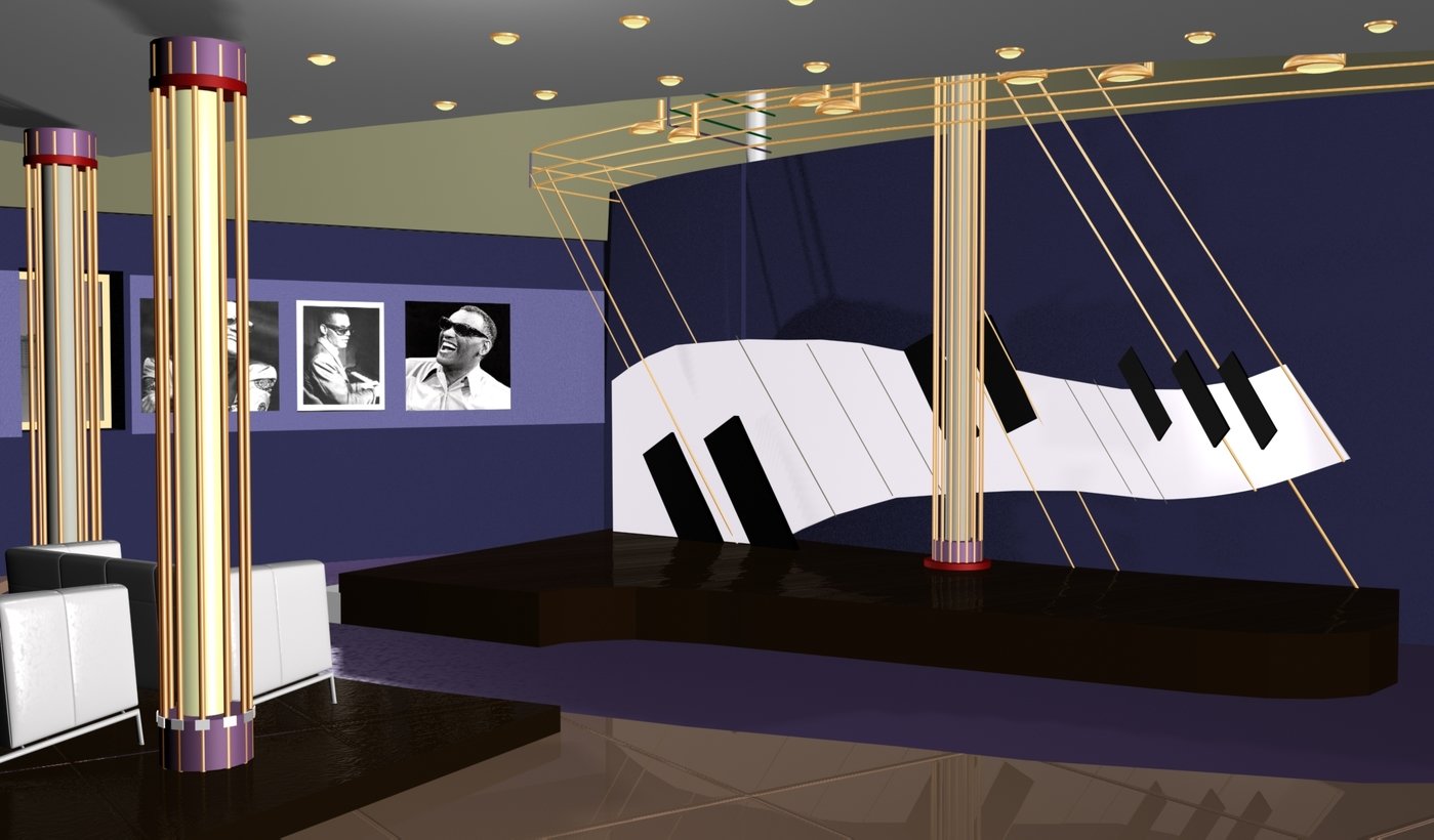 Interior of jazz club by Yulia Malyutenko at Coroflot.com