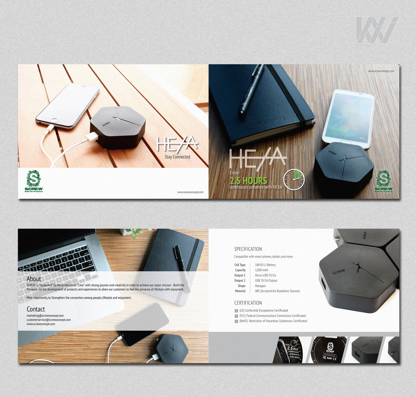 Flyer Design - SCREW portable power bank by Ken Wong at Coroflot.com