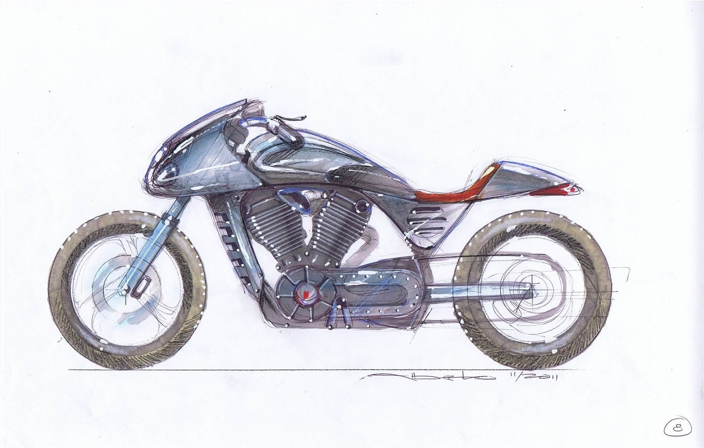2011 Arlen Ness Victory Cafe Racer Concept by Alberto Hernandez Mendoza ...