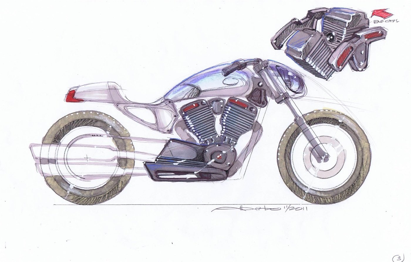 2011 Arlen Ness Victory Cafe Racer Concept by Alberto Hernandez Mendoza ...