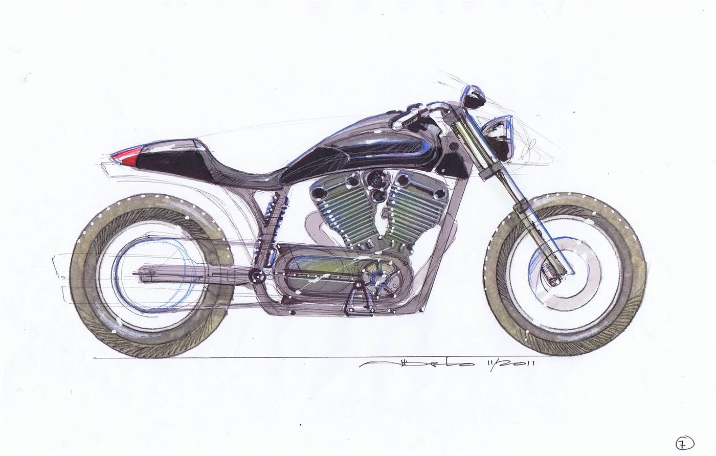 2011 Arlen Ness Victory Cafe Racer Concept by Alberto Hernandez Mendoza ...