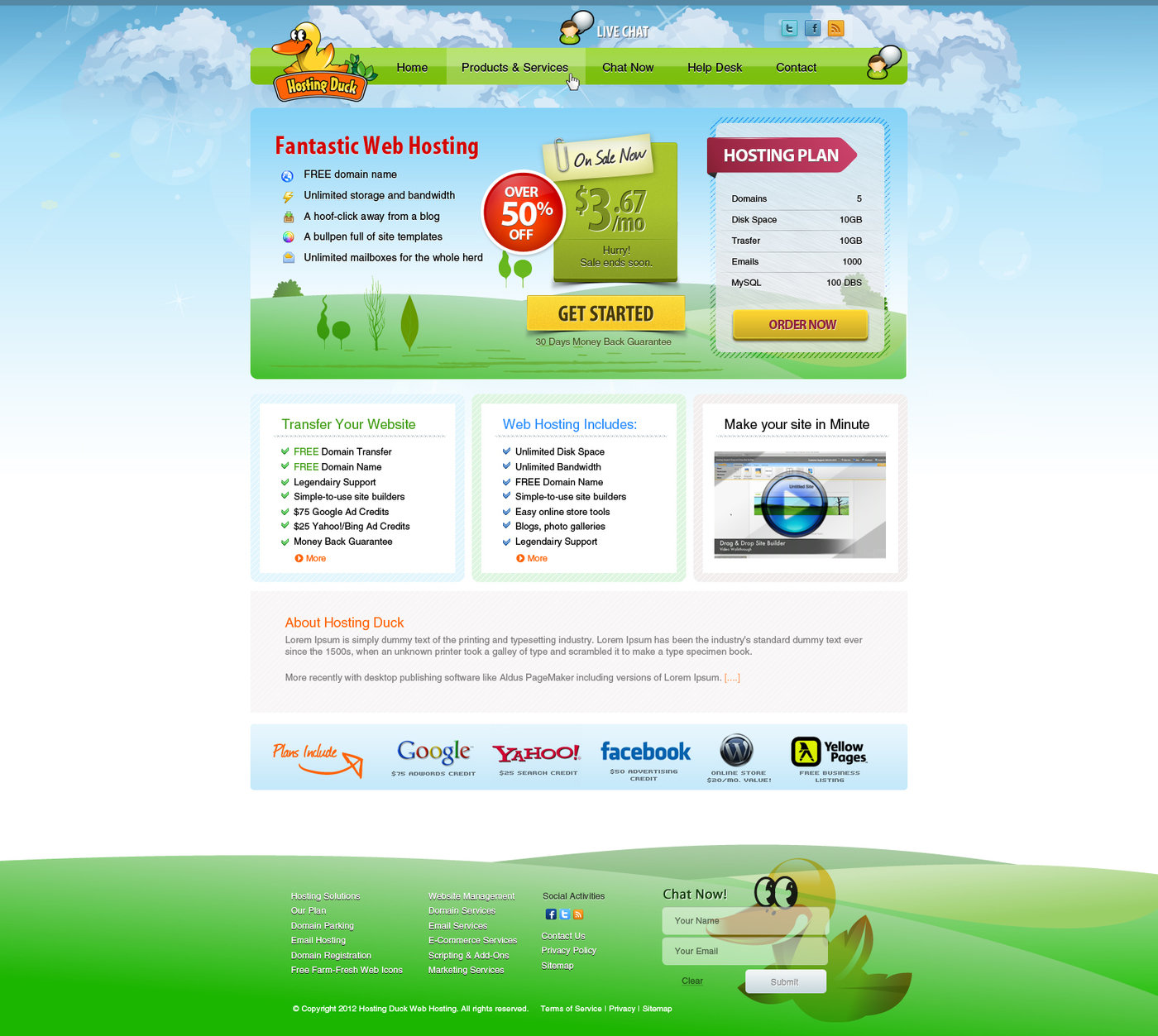 Website Layout for Hosting Duck by Imtiaz Ahmed Qazi at Coroflot.com