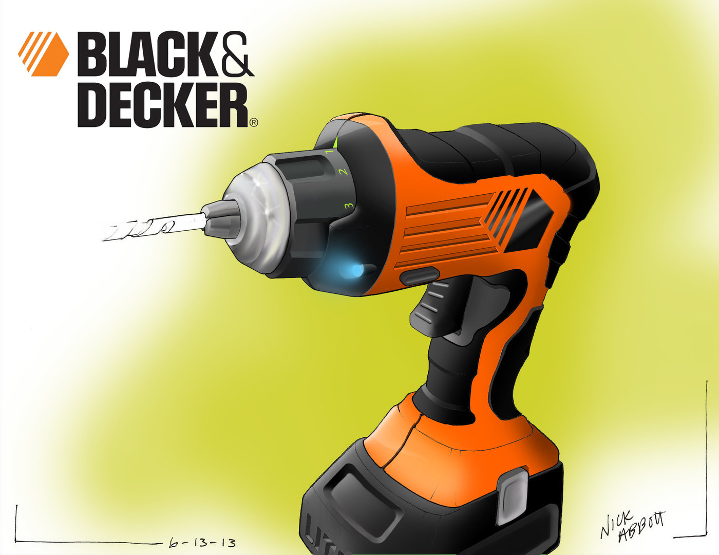 Drill Design + Render by Nick Abbott at Coroflot.com