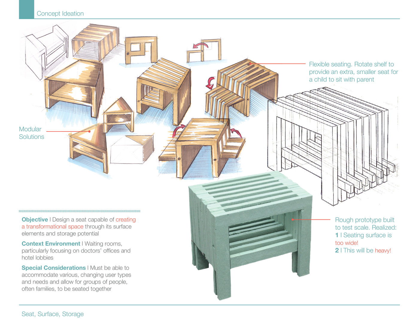 Student Work | Seat, Surface, Storage. by Kevin O'Malley at Coroflot.com