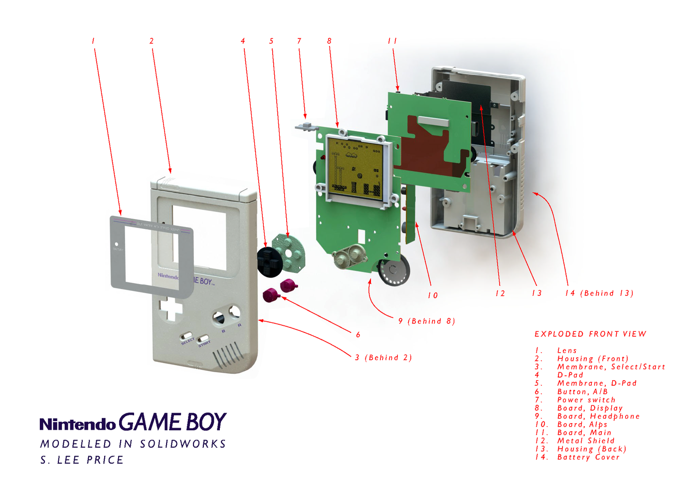 Game Boy - SolidWorks Model by S. Lee Price at Coroflot.com