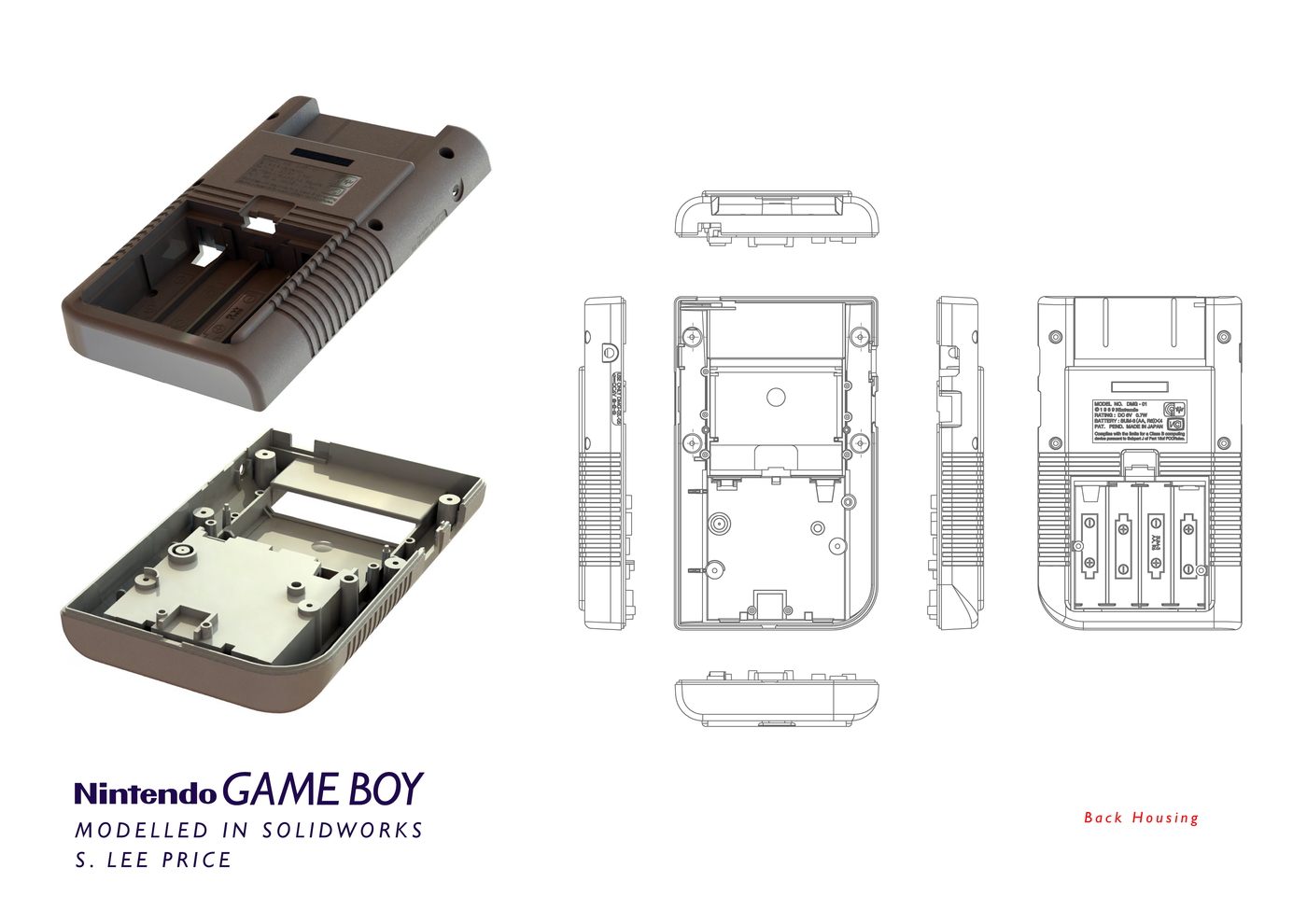 Game Boy - SolidWorks Model by S. Lee Price at Coroflot.com