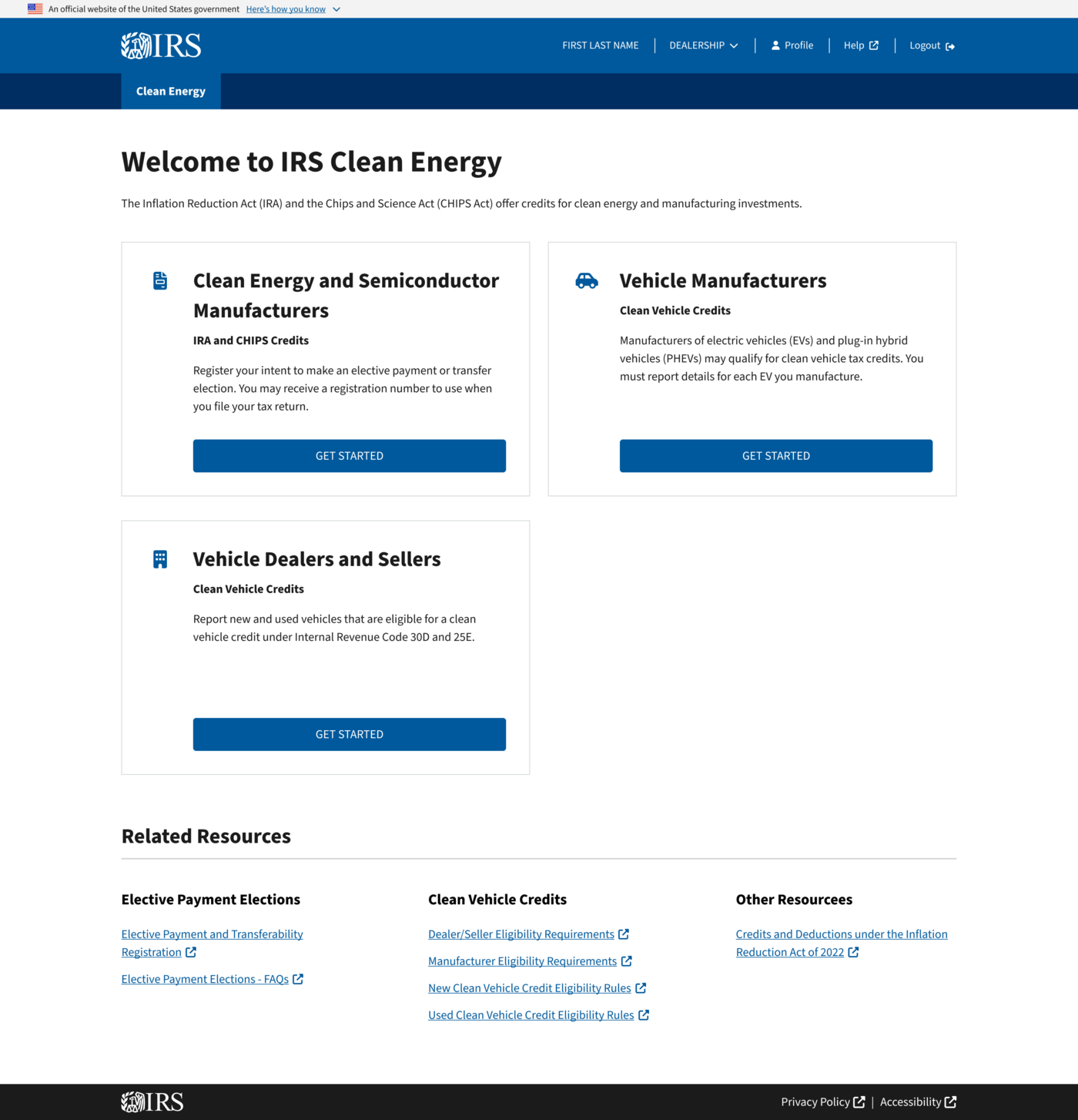 IRS, Clean Energy – (UX & Product Design) by Nillesh Patel at Coroflot.com