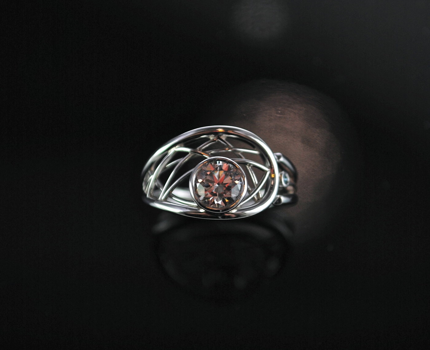 Platinum and Diamond Dream Catcher Ring by Joe Worley at Coroflot.com
