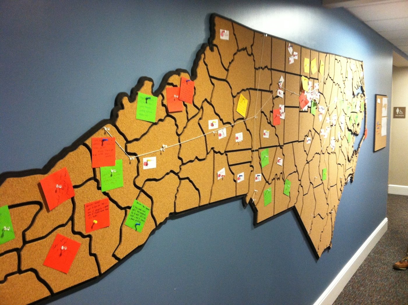 North Carolina Cork Map for UNC's School of Government by Robby Poore ...