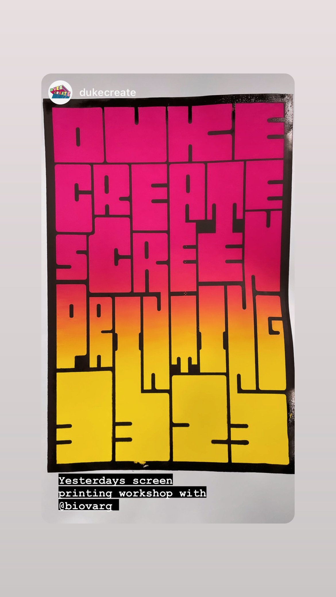 Duke Create Workshop Poster March 2023 by Robby Poore at Coroflot.com