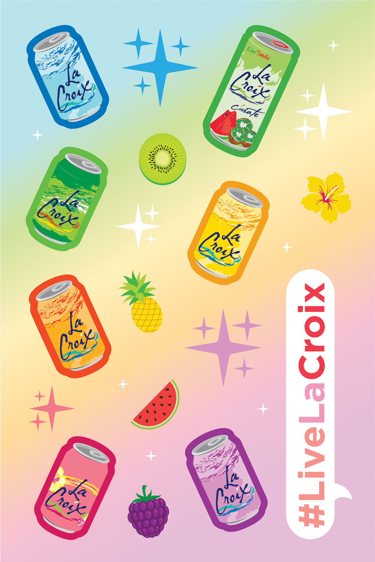 LaCroix Sticker Sheet by Delia DesignStudio at Coroflot.com