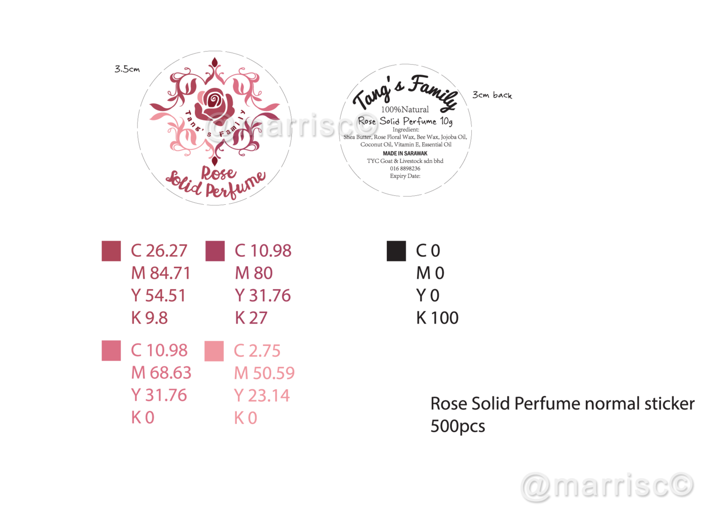 Label Design Sticker - Rose Solid Perfume by Marris Chua at Coroflot.com