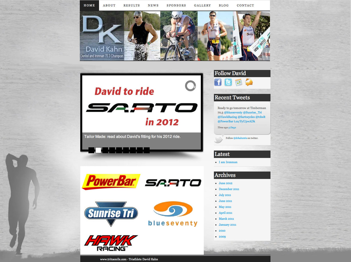 Triathlete website, logo and banner design by Doris Molina at Coroflot.com