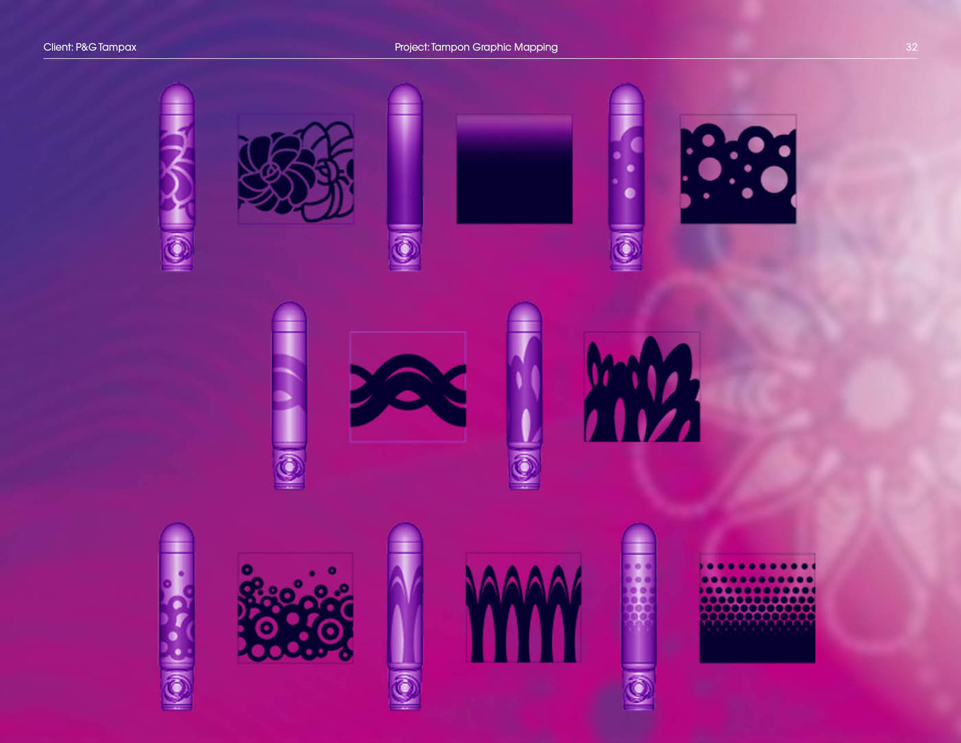 Tampax Pearl 3D Texture Mapping by Eric Zhu at Coroflot.com