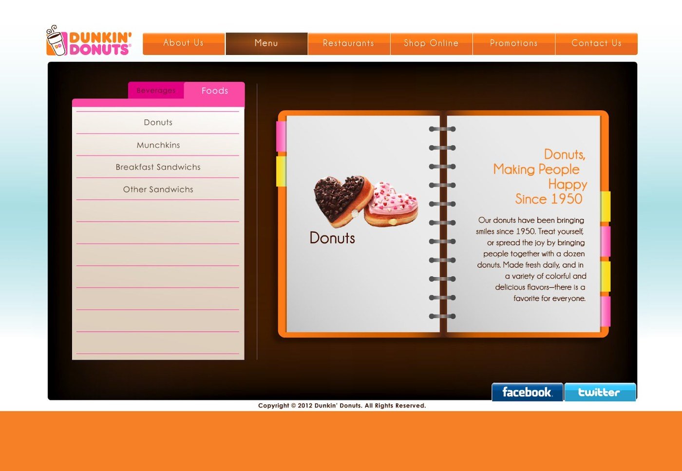 Dunkin' Donuts (Web Design) by KeVin Kong at Coroflot.com