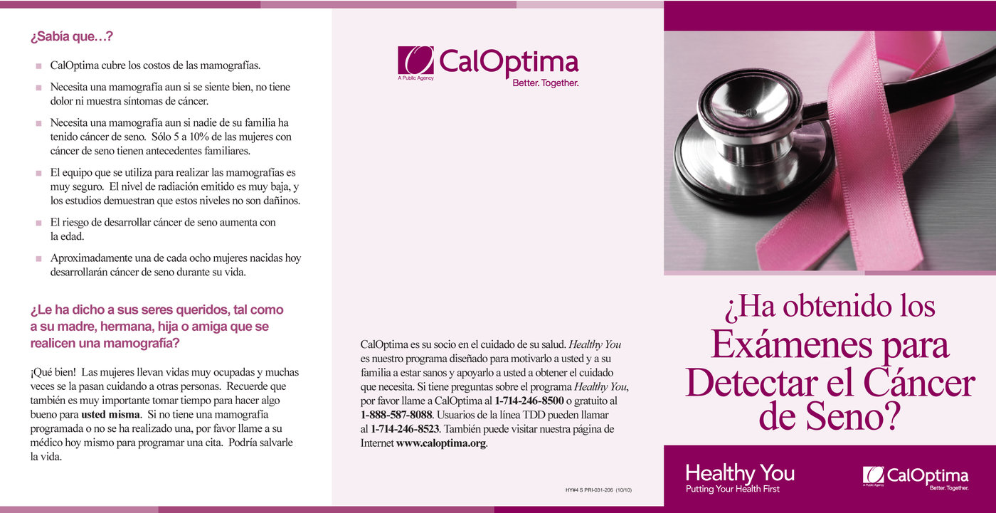 CalOptima - Healthy You Breast Cancer Brochure (multi-language) by Paul ...