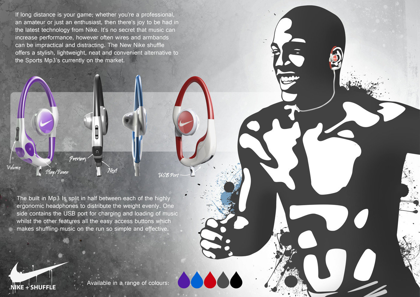 Nike + Shuffle Headphones by Tim Ryan at Coroflot.com