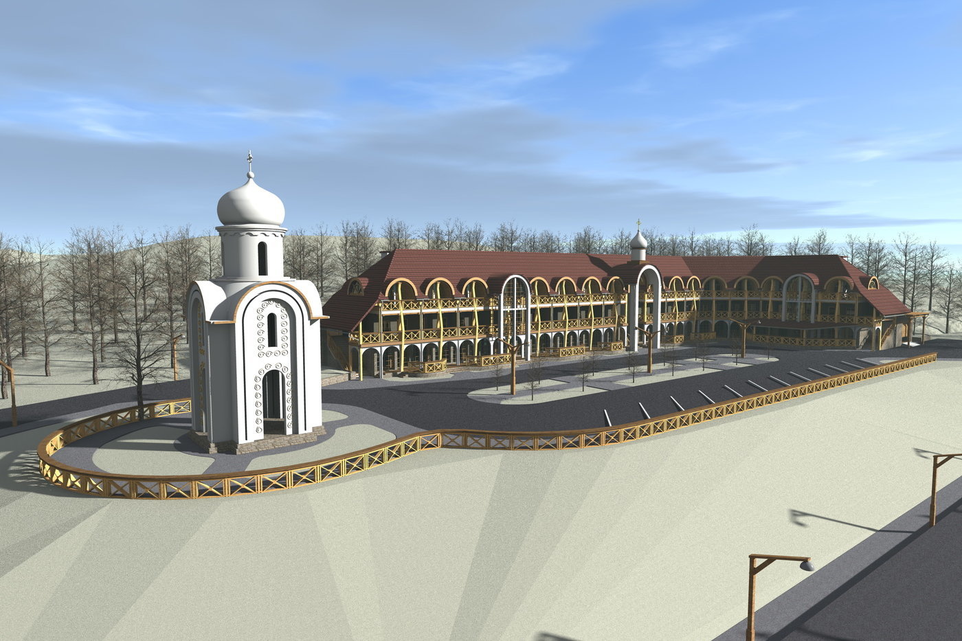 Project of a hotel complex at the Mgarsky Monastery, Lubny by Anton ...