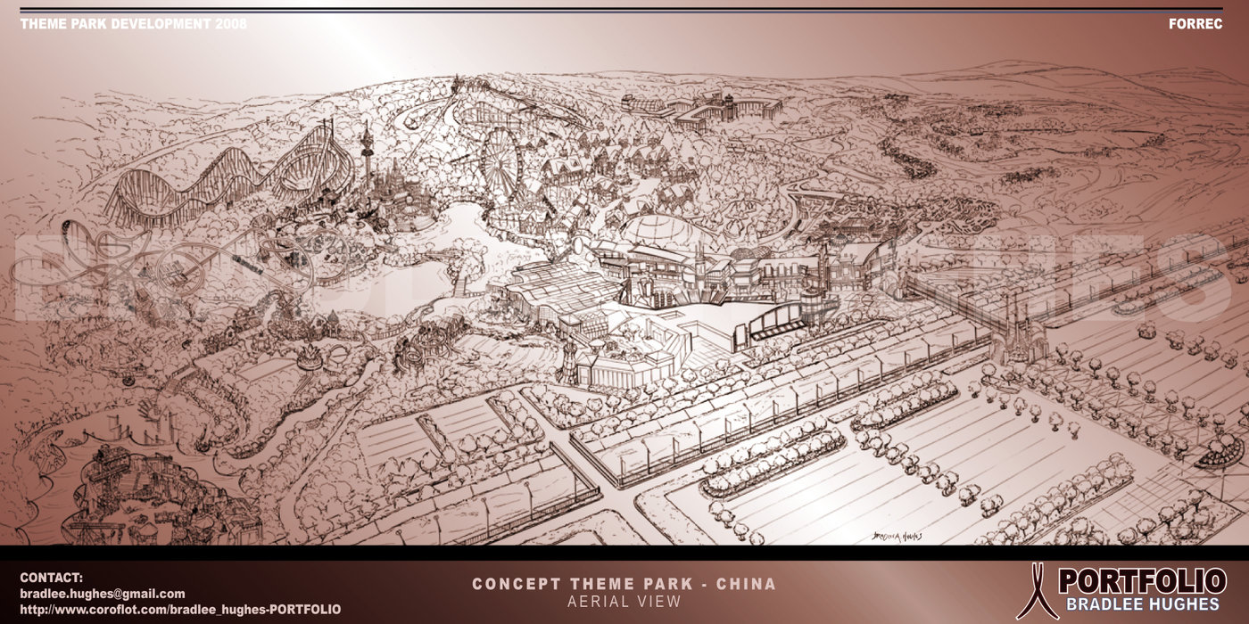 CONCEPT THEME PARK - CHINA Aerial Views by Bradlee Hughes at Coroflot.com