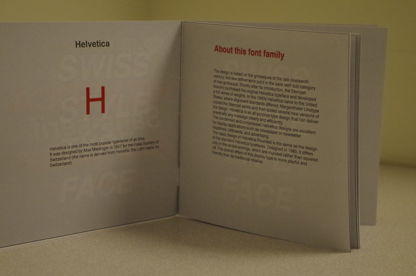 Helvetica font book by john baymon at Coroflot.com