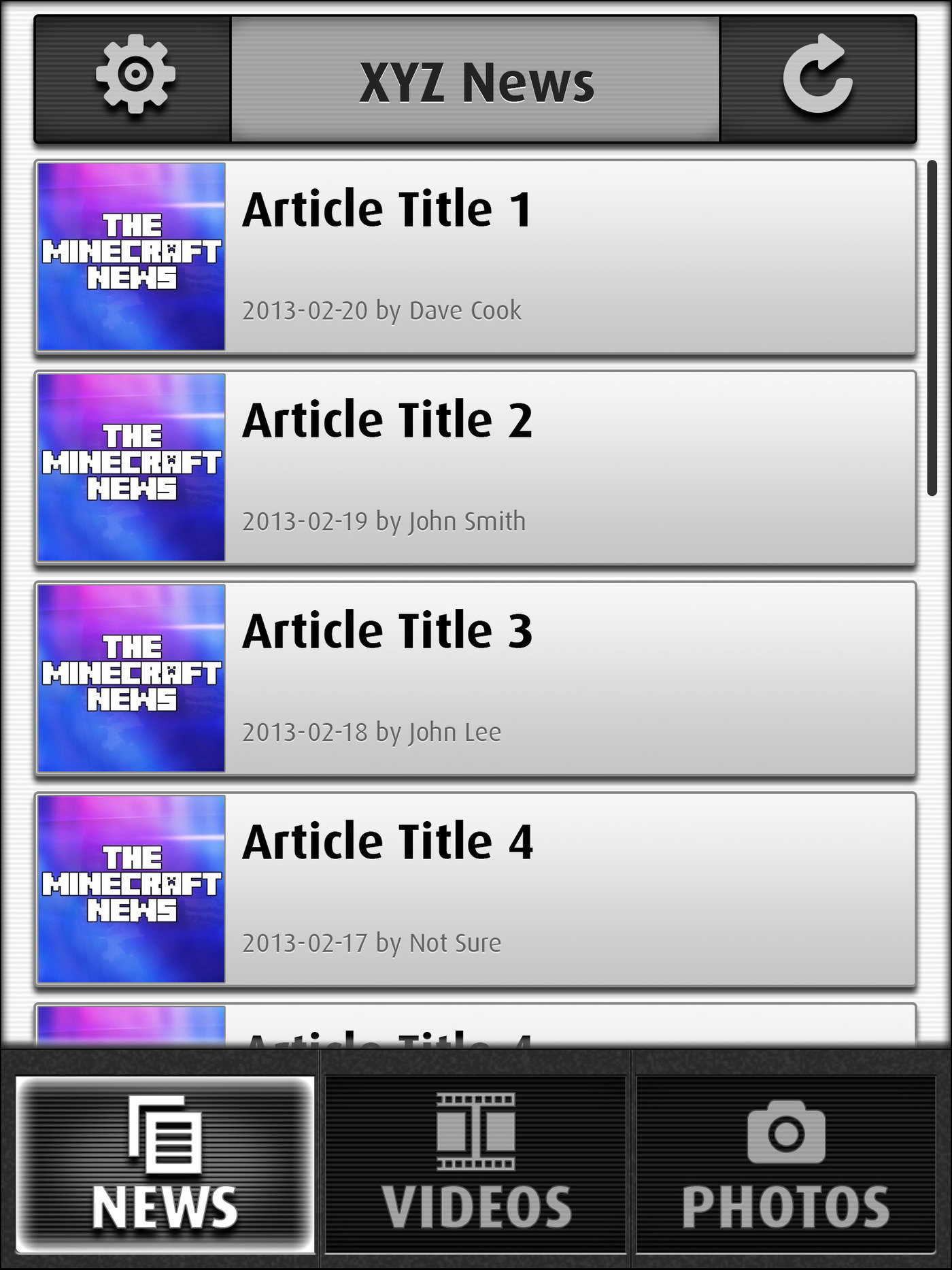 UI/UX design - Minecraft News by Igor 'Nester' Nesterenko at Coroflot.com
