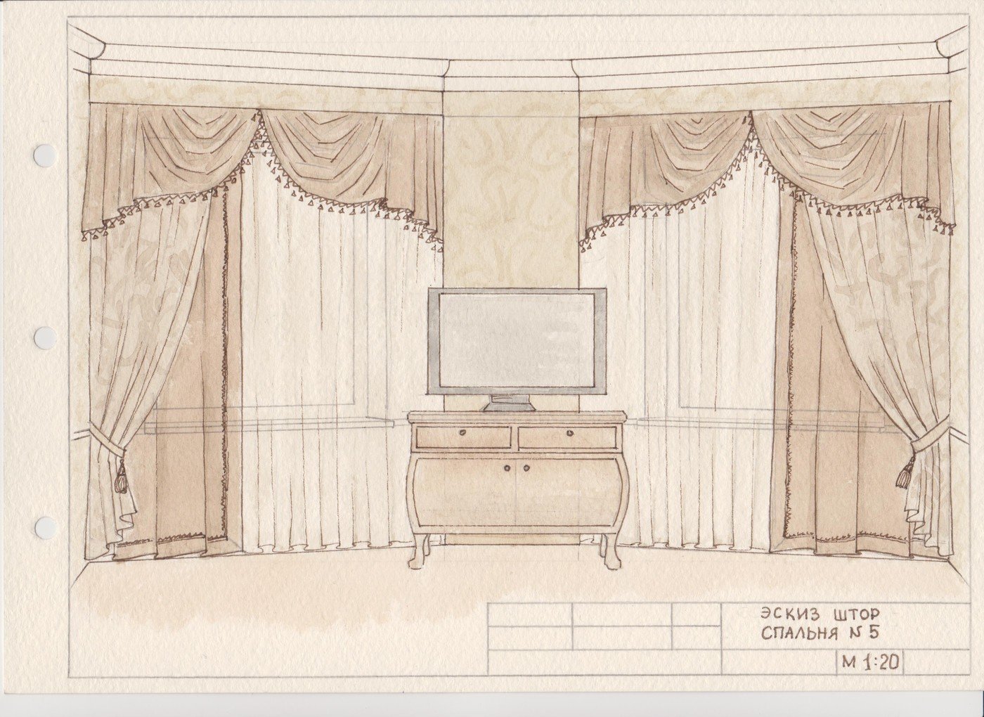sketches of curtains by Maria Handak at Coroflot.com