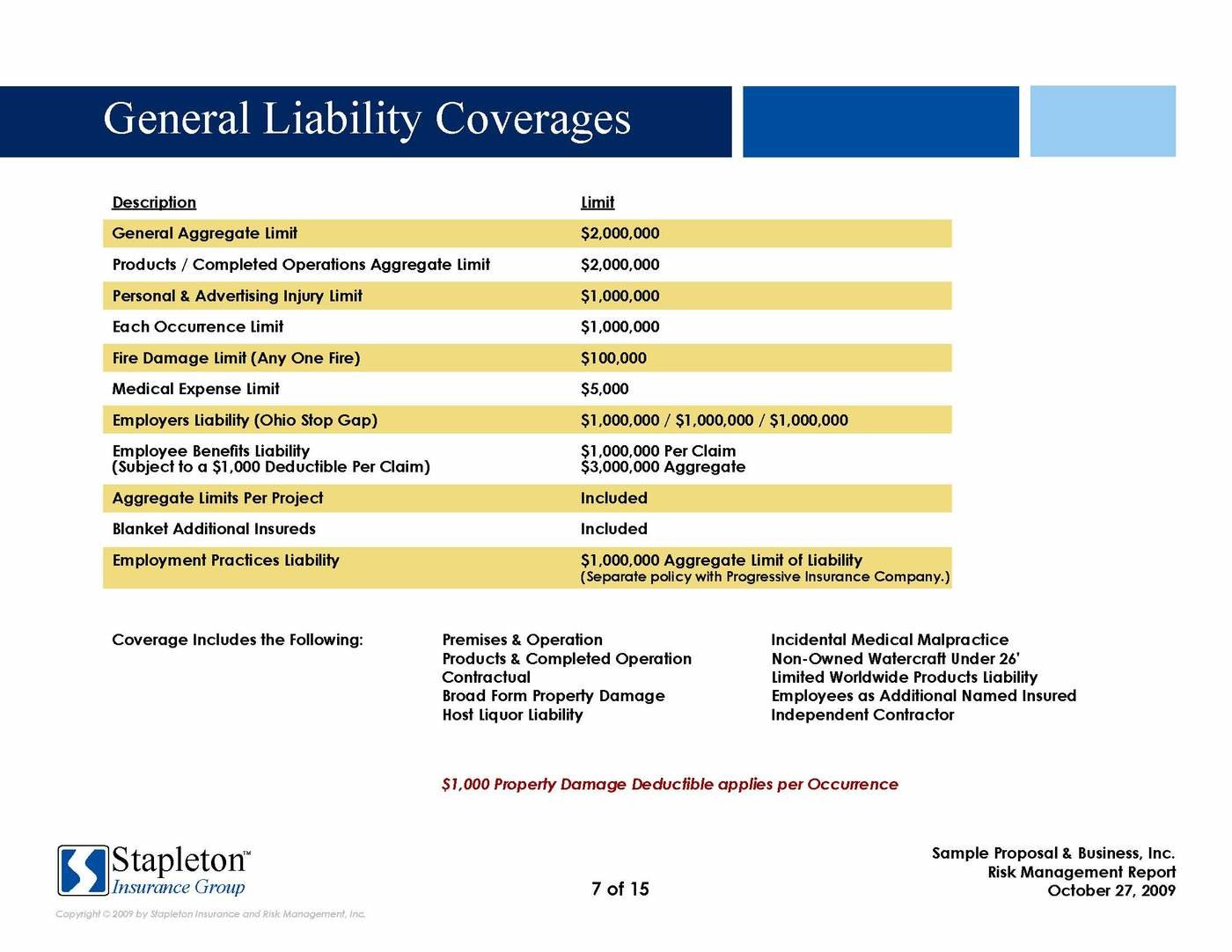 Commercial Insurance Proposal (Sample Version) by Scott Bolyard at ...