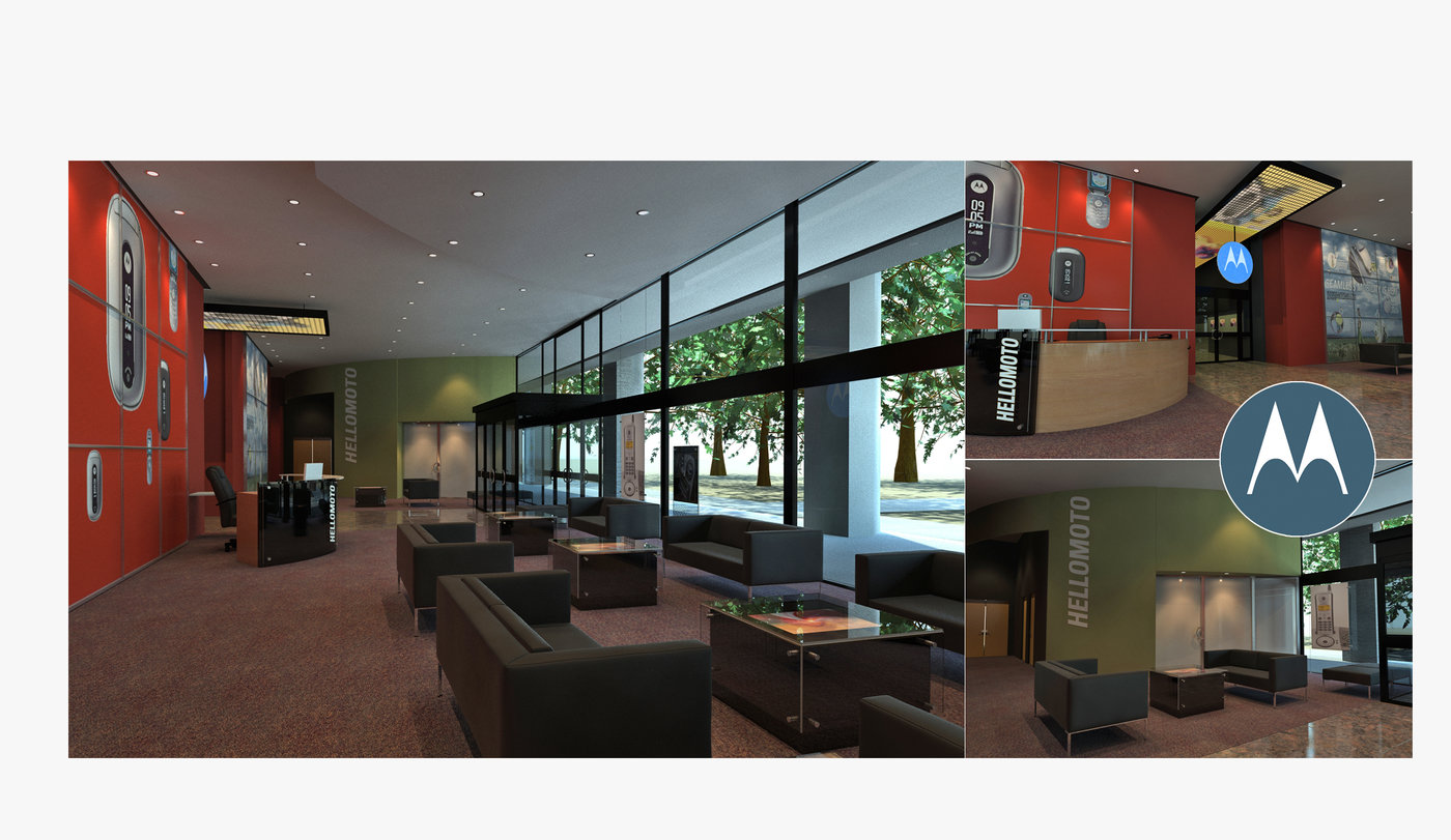 Motorola Corporate Lobby Design by Calvin Poon at Coroflot.com