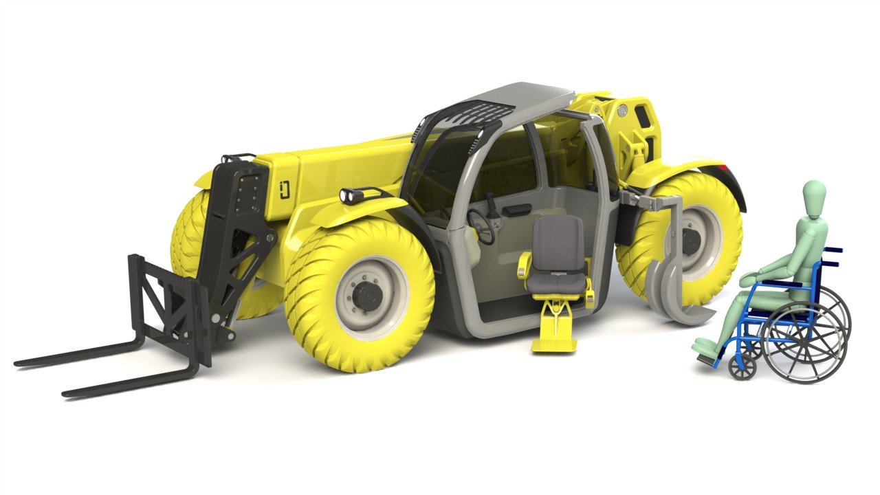 Telehandler cab design_wheelchair operator by Javier Gutierrez at ...