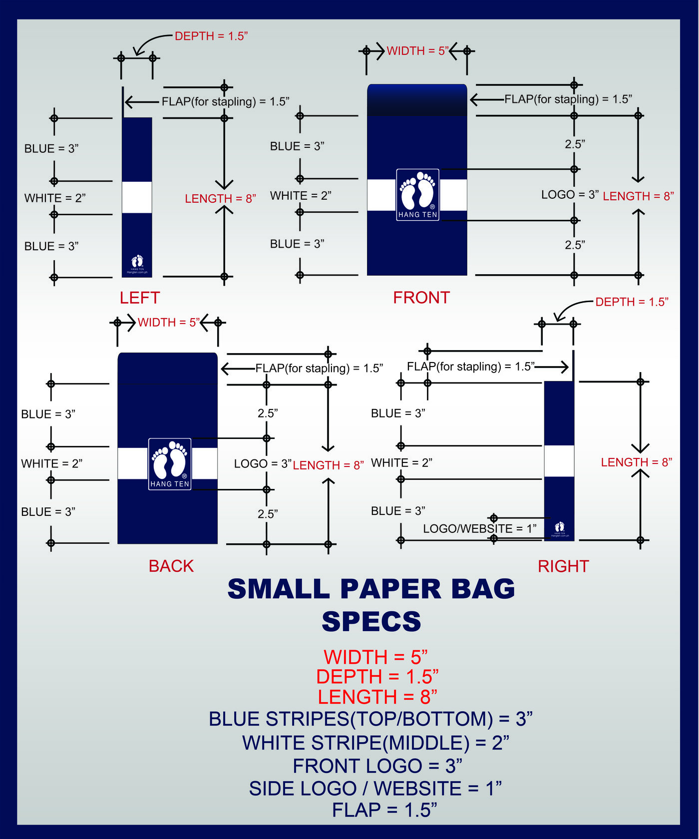 Hang Ten Paper Bag with Specs by Junelle Tubania at Coroflot.com