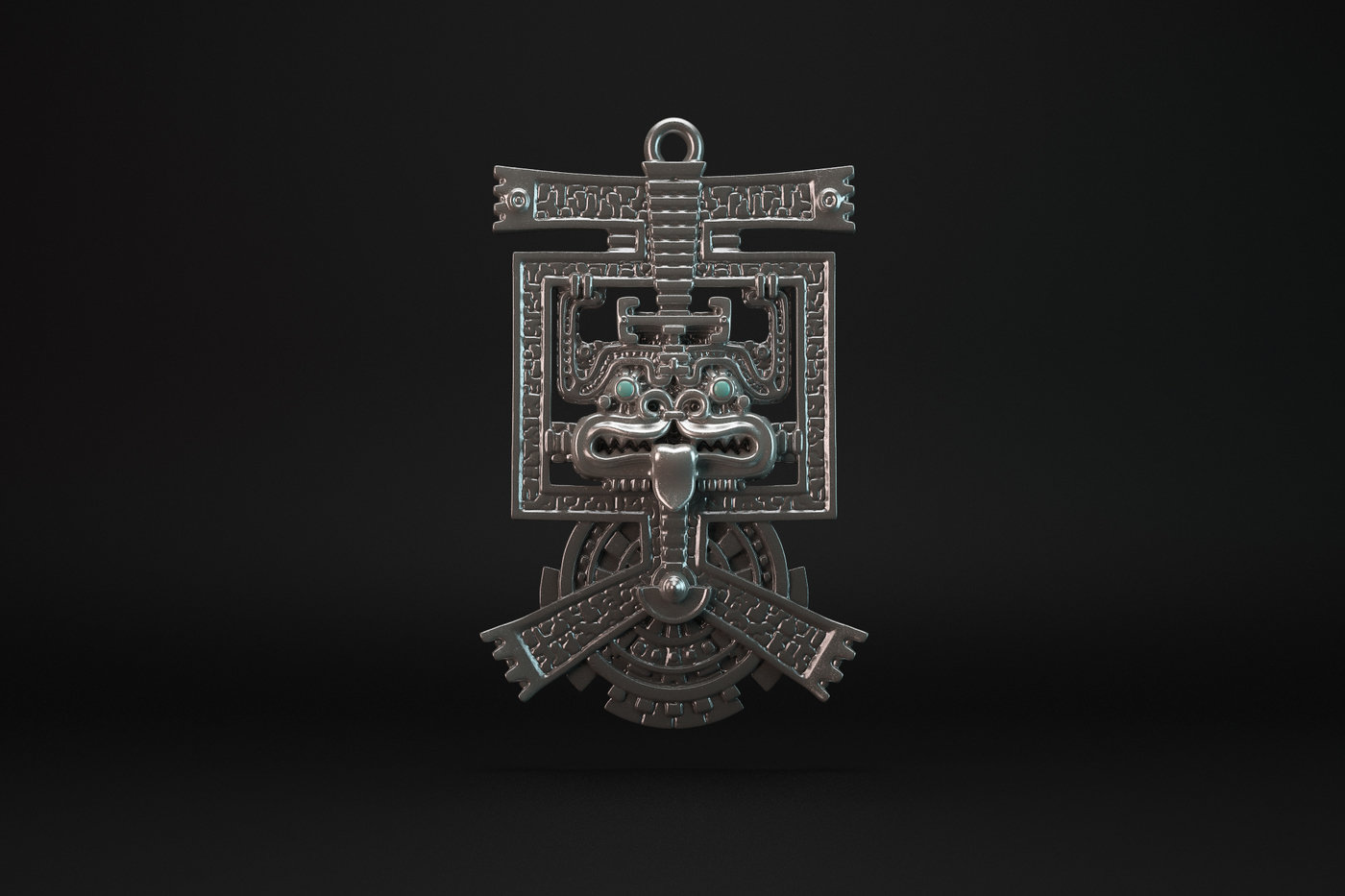 Aztec jewel for 3d printing by Nik Markellov at Coroflot.com