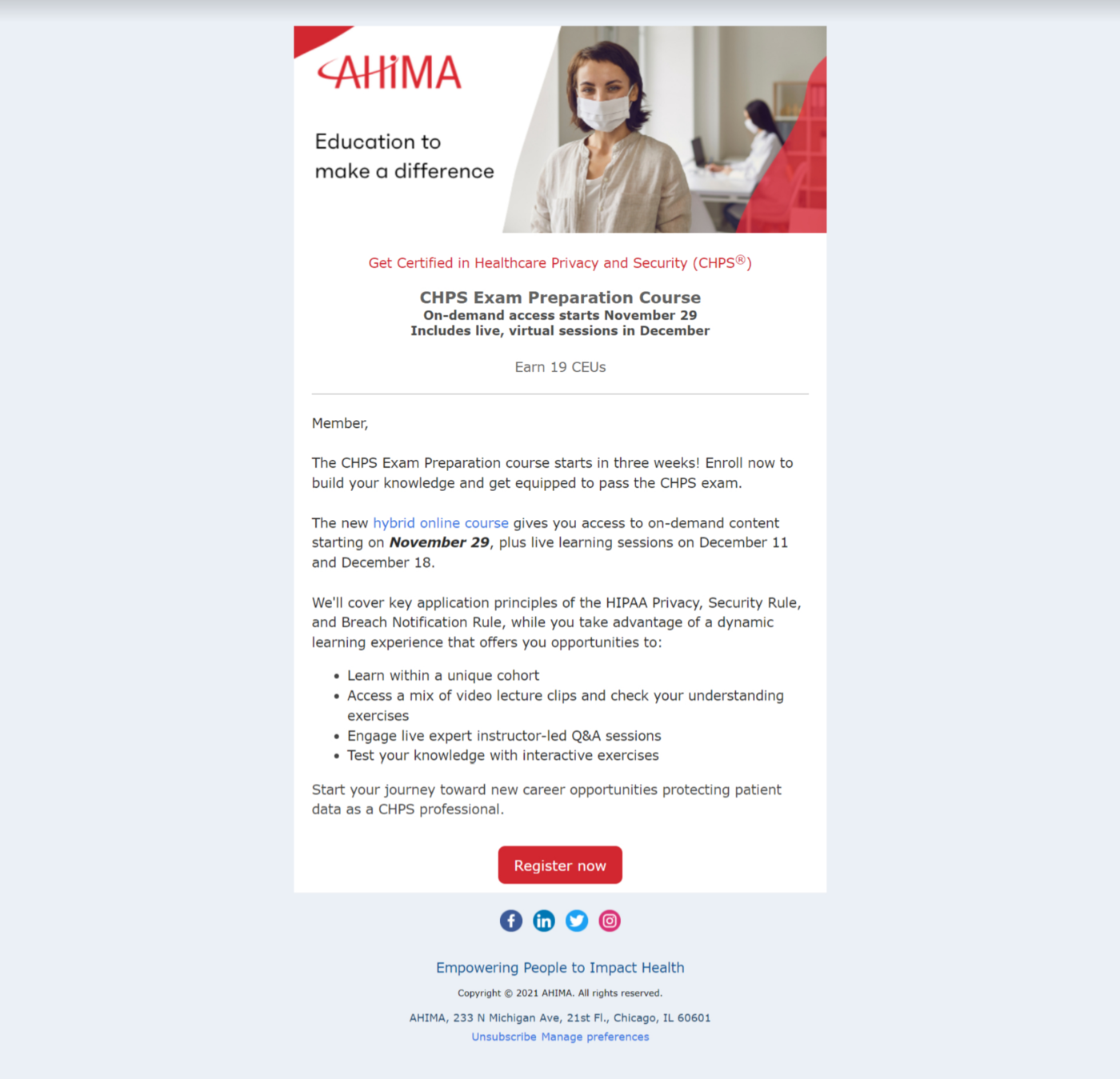 Email for Course Registraton by Grace Anderson at Coroflot.com