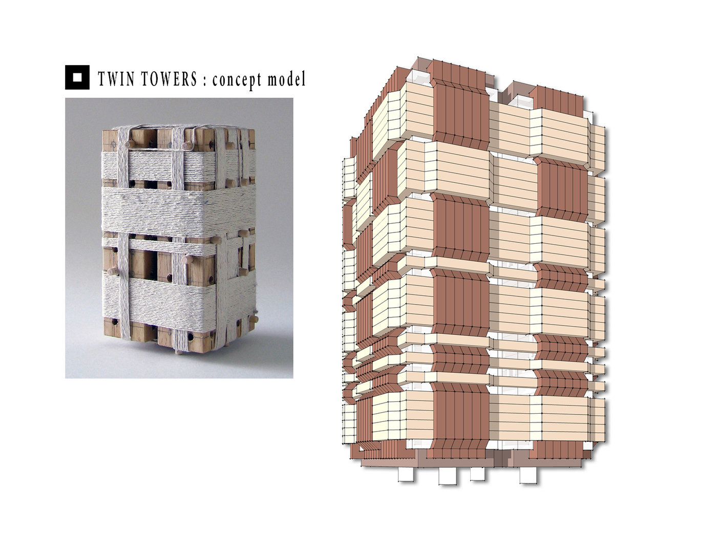 TWIN TOWERS, Concept Model by Maciek Jozefowicz at Coroflot.com