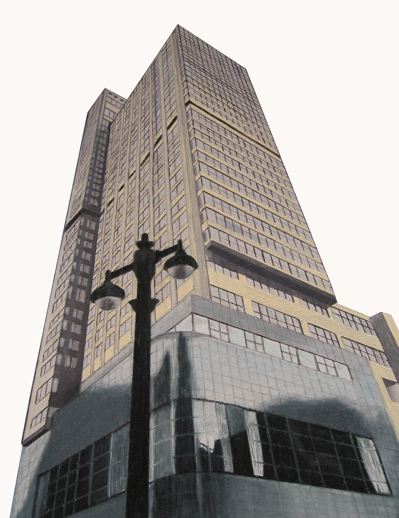 Colored Pencil Skyscraper Illustration by Jeremy Gleason at Coroflot.com