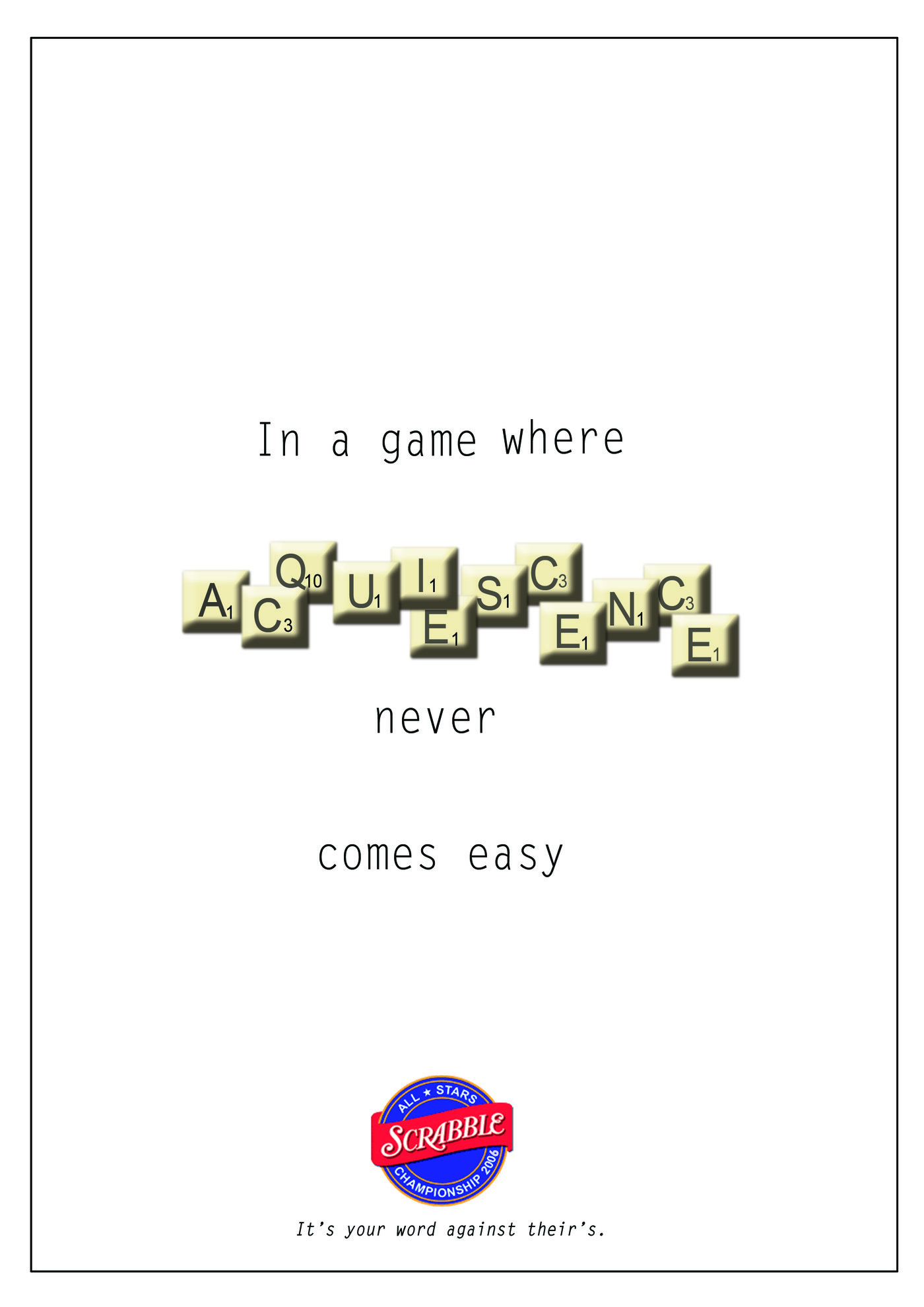 Scrabble Mini Campaign by Avinanda Mukherjee at Coroflot.com