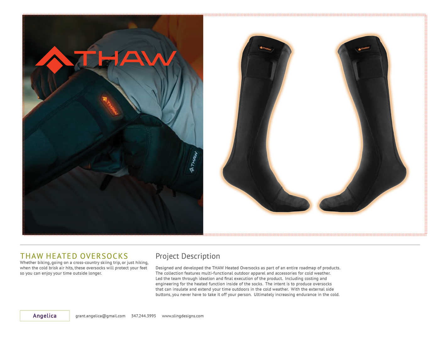 THAW, Heated Oversocks by Angelica Grant at Coroflot.com