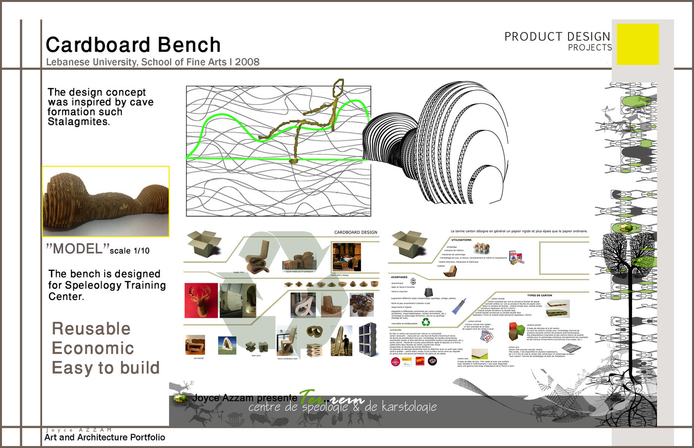 Cardboard Bench by Joyce Azzam at Coroflot.com