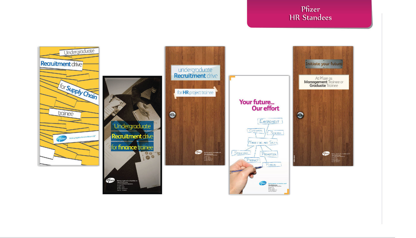Pfizer Under Recruitment Drive Standees by Syed Haris at Coroflot.com