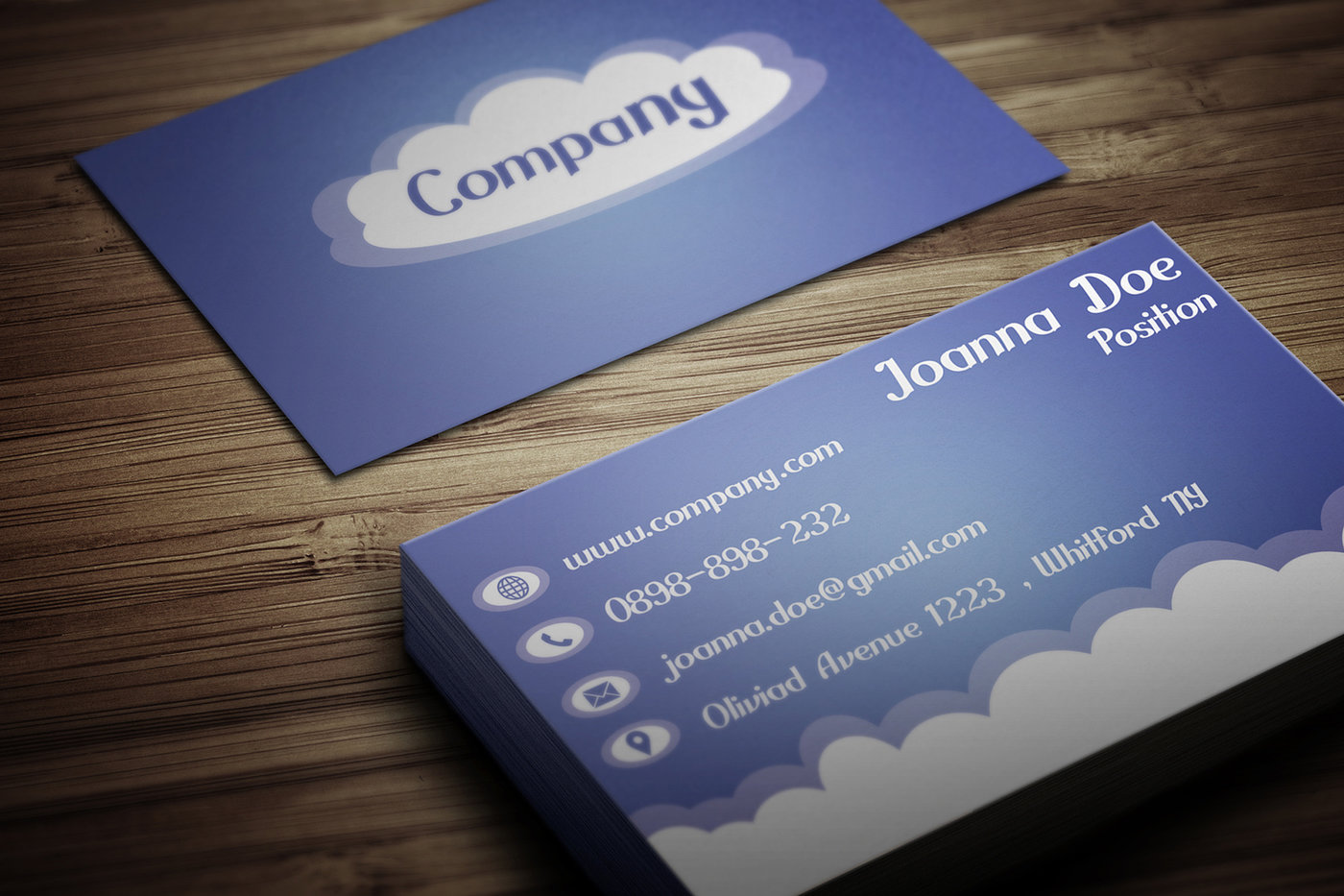 Cloud Business Card Design by Borce Markoski at Coroflot.com