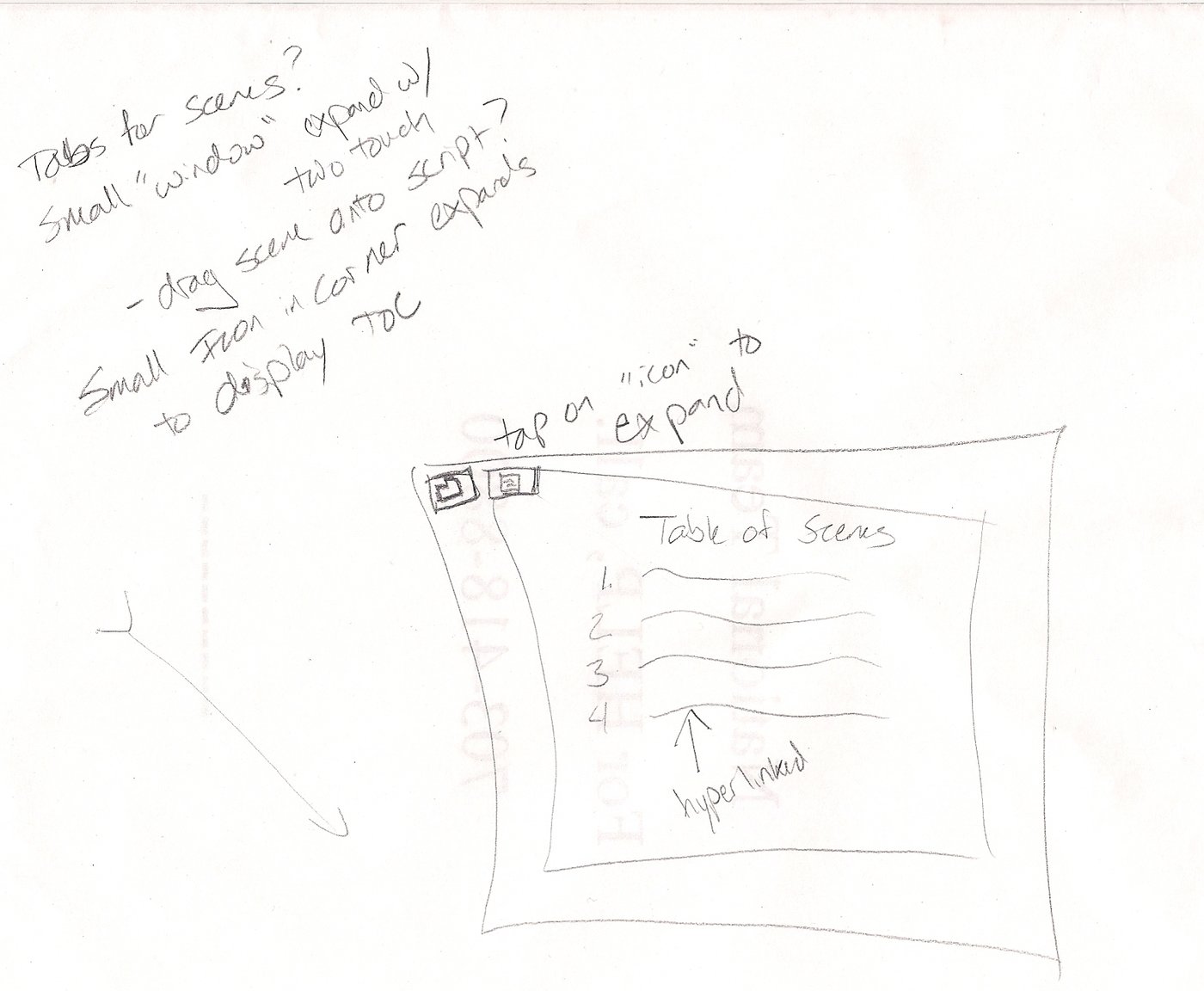 Sketch to Prototype - Script Writing App by Holly DeWolf at Coroflot.com