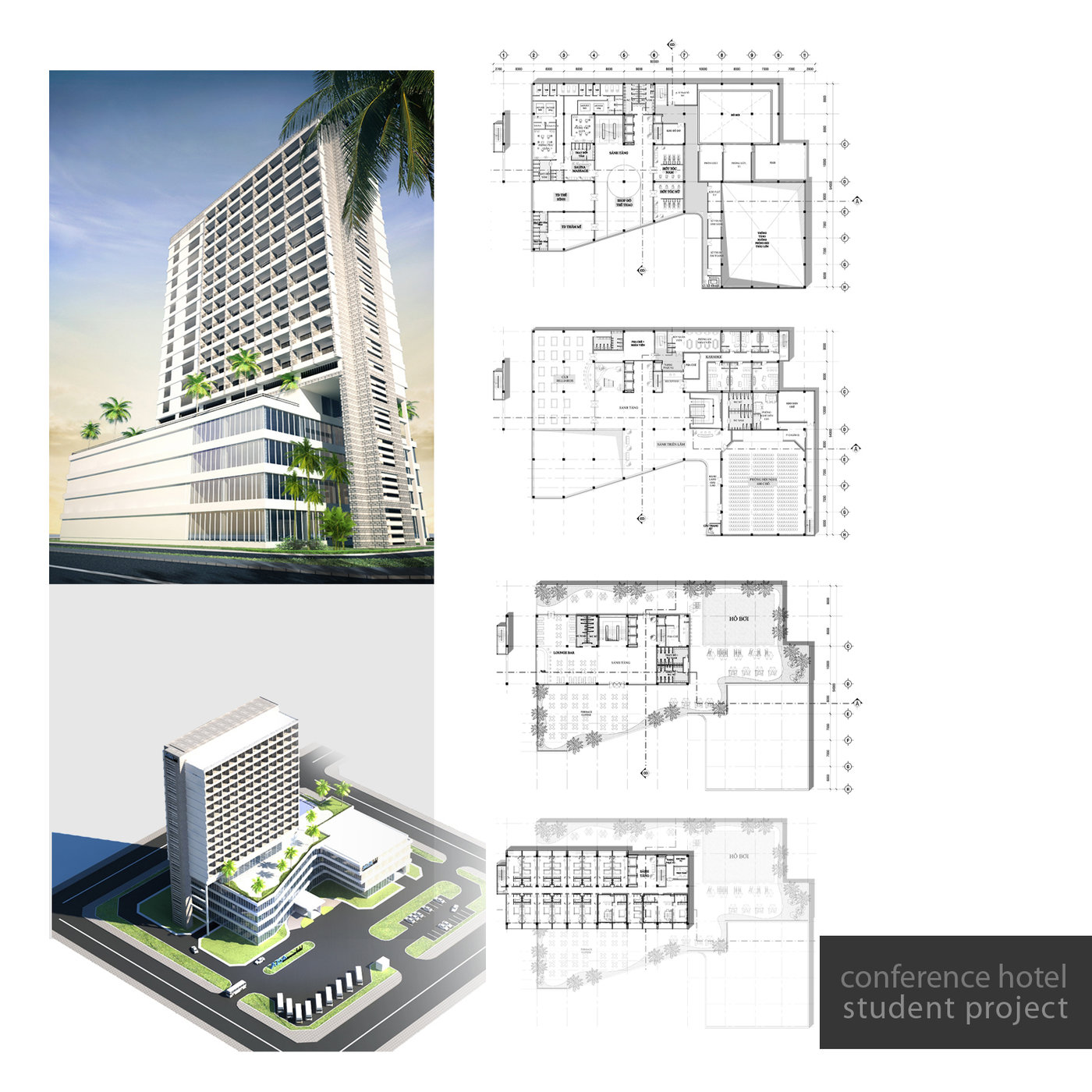 Conference hotel (student project) by Lam Nguyen at Coroflot.com