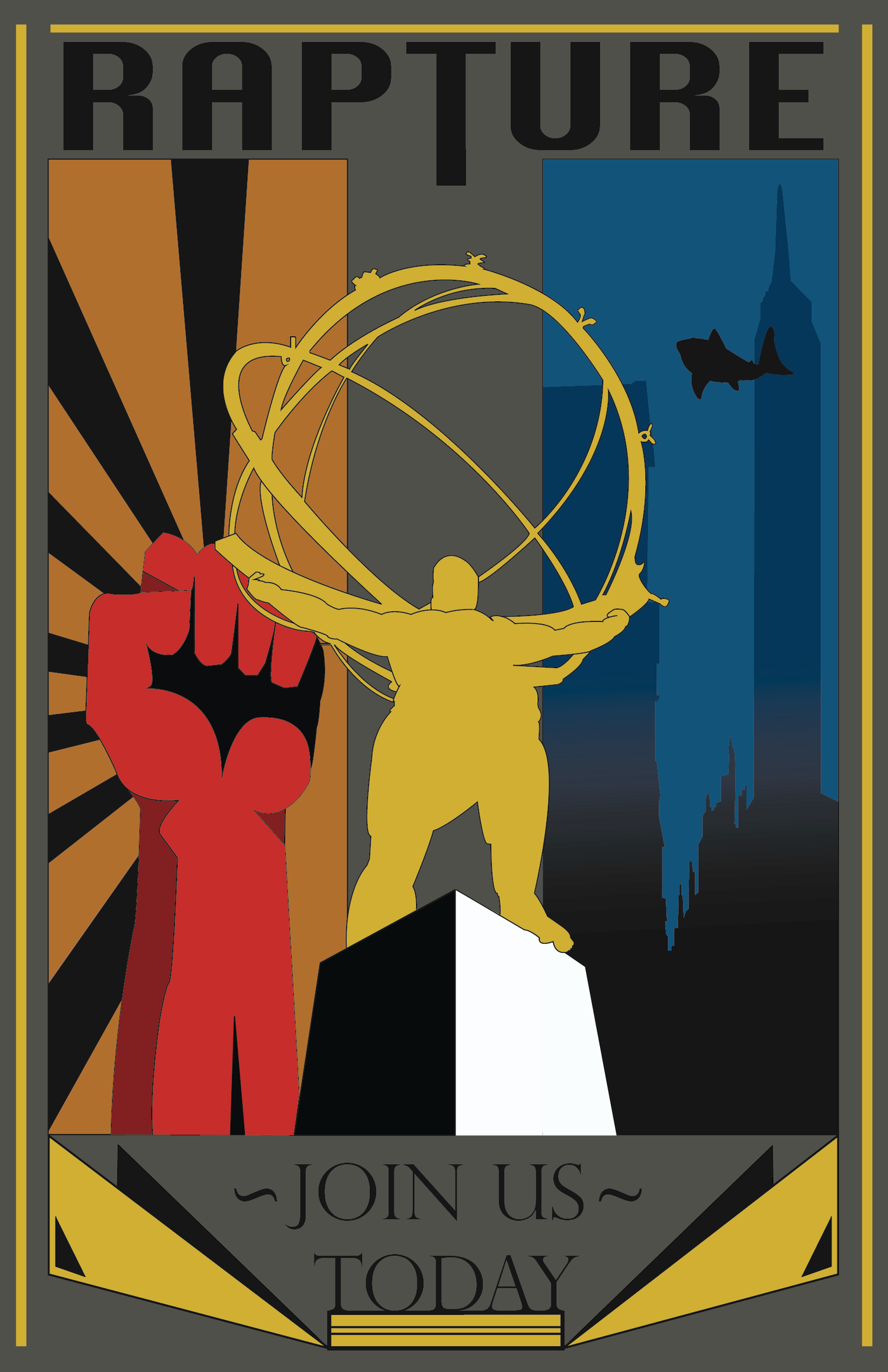 Rapture Vintage Travel Poster by Tyler Huffman at Coroflot.com