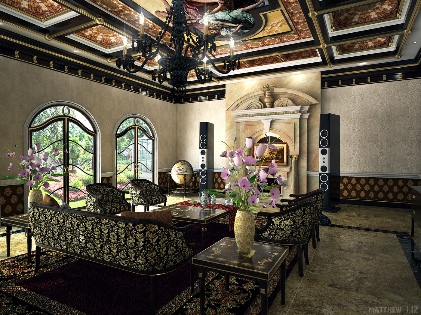 Traditional Music Room by Matthew Sorianosos at Coroflot.com