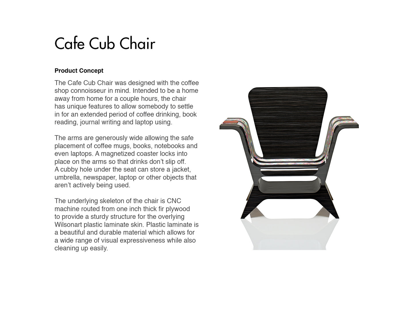 Cafe Cub Chair by Justin Merrill at Coroflot.com