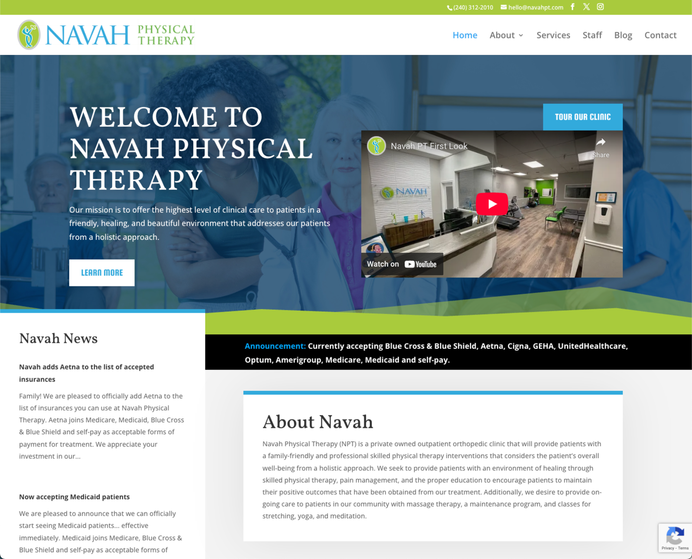 Web: Navah Physical Therapy by Michael Logan at Coroflot.com