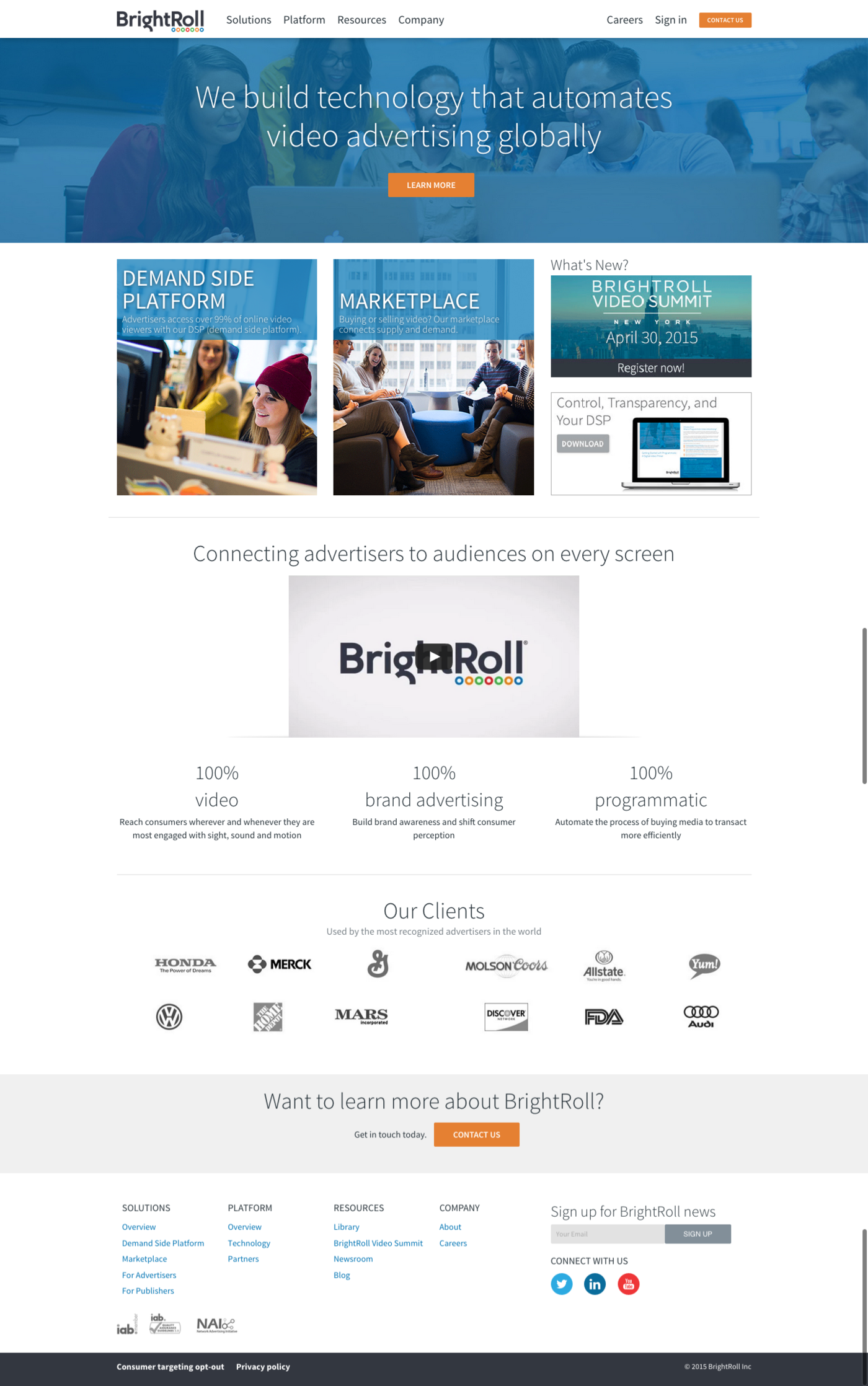 BrightRoll.com Website Update Q2 2015 by Micha Hershman at Coroflot.com