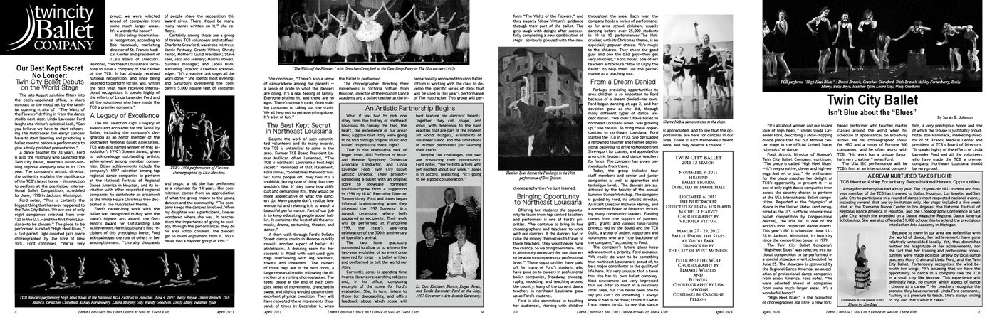 Dance Magazine Layout by Larra Conville at Coroflot.com